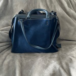 Coach | Bags | Nwt Coach 941 Rogue 36 In Blue Suede | Poshmark